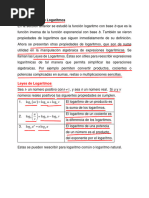 Leyes de Los Logaritmos Naturales Con Ejercicios | PDF | Logaritmo | Exponenciación