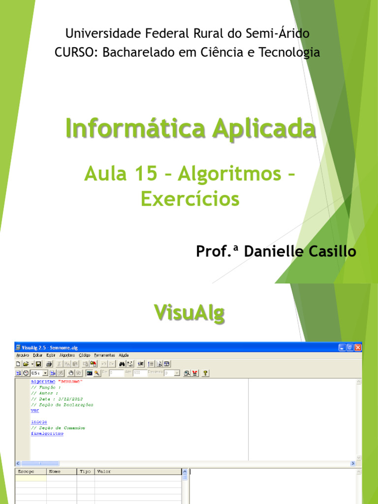 Aula 15 Algoritmos Execícios Pdf Algoritmos Lógica