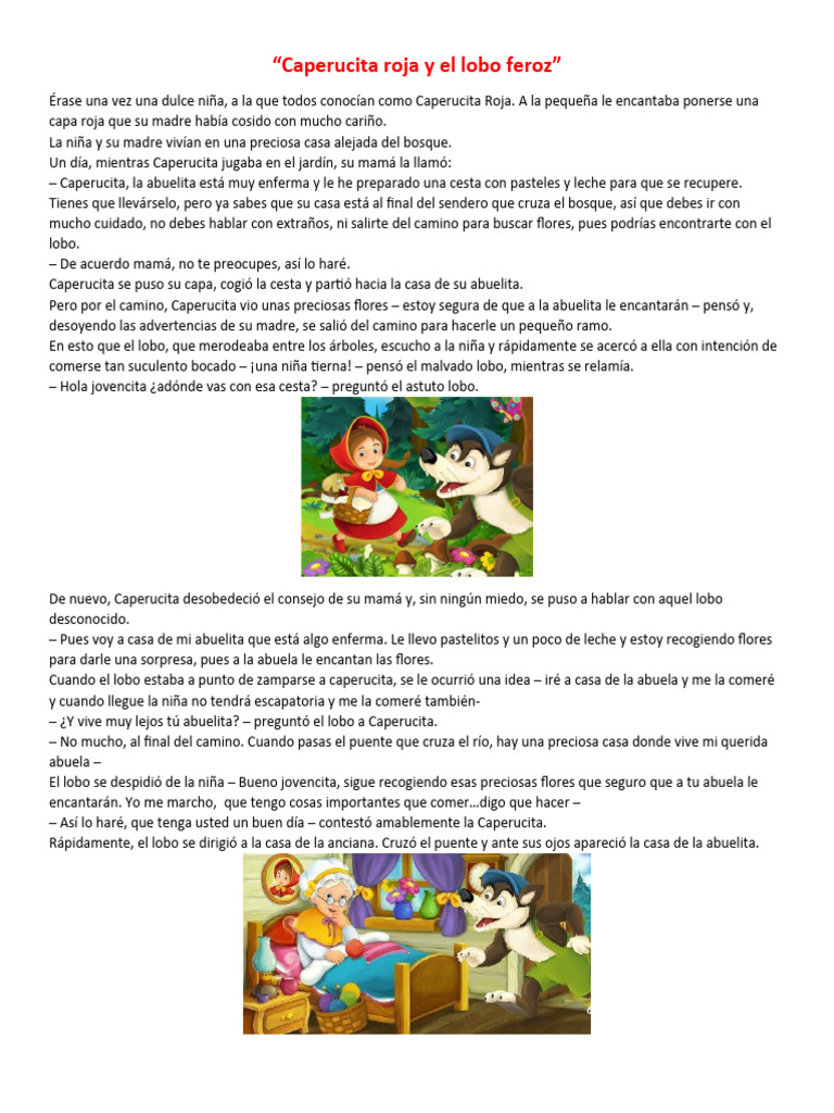 Caperucita Roja y El Lobo Feroz | PDF | Caperucita Roja