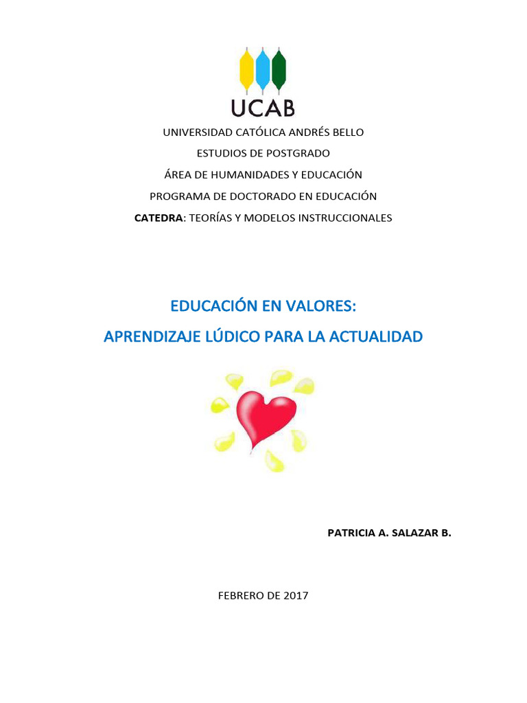 EDUCACIÓN EN VALORES | PDF | Aprendizaje | Plan de estudios