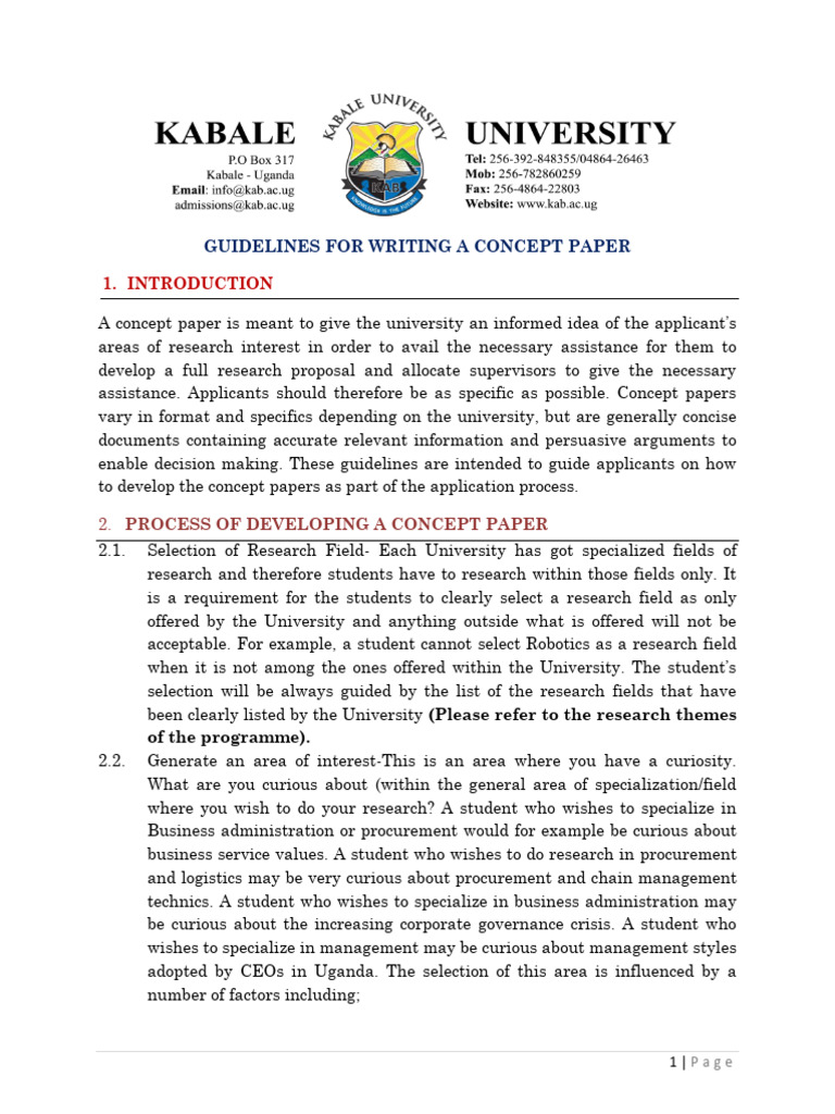 Concept Paper Writing Guidelines | PDF | Hypothesis | Methodology