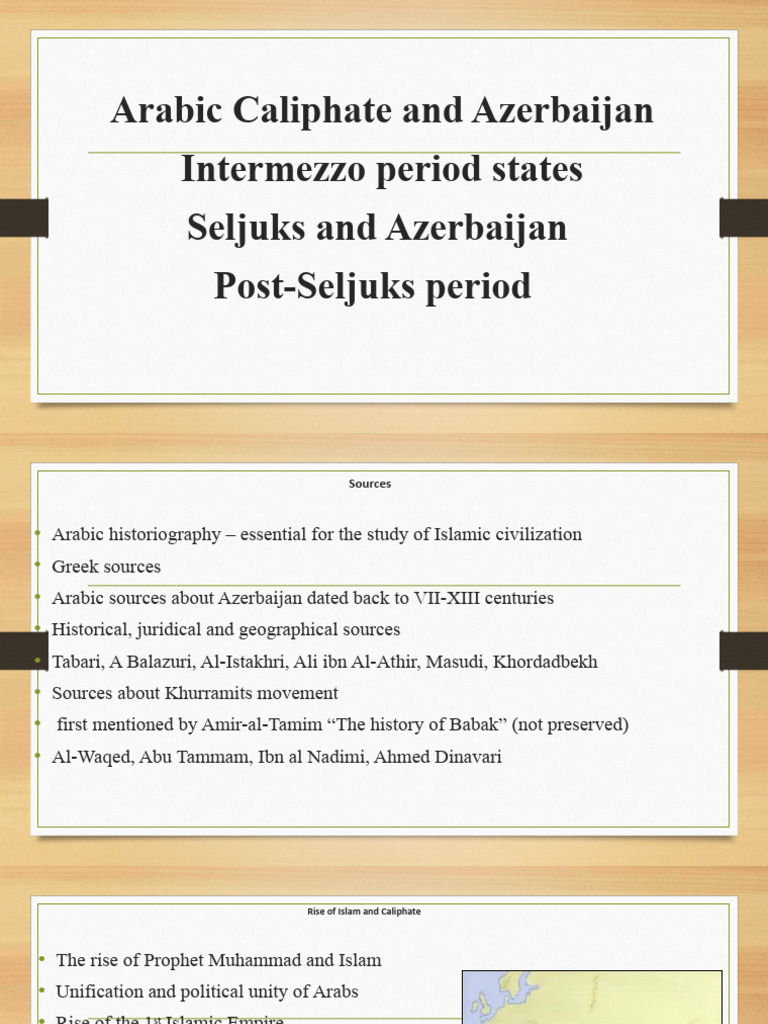 Arabic Caliphate and Azerbaijan, stages of Islamization, post-Arabic ...
