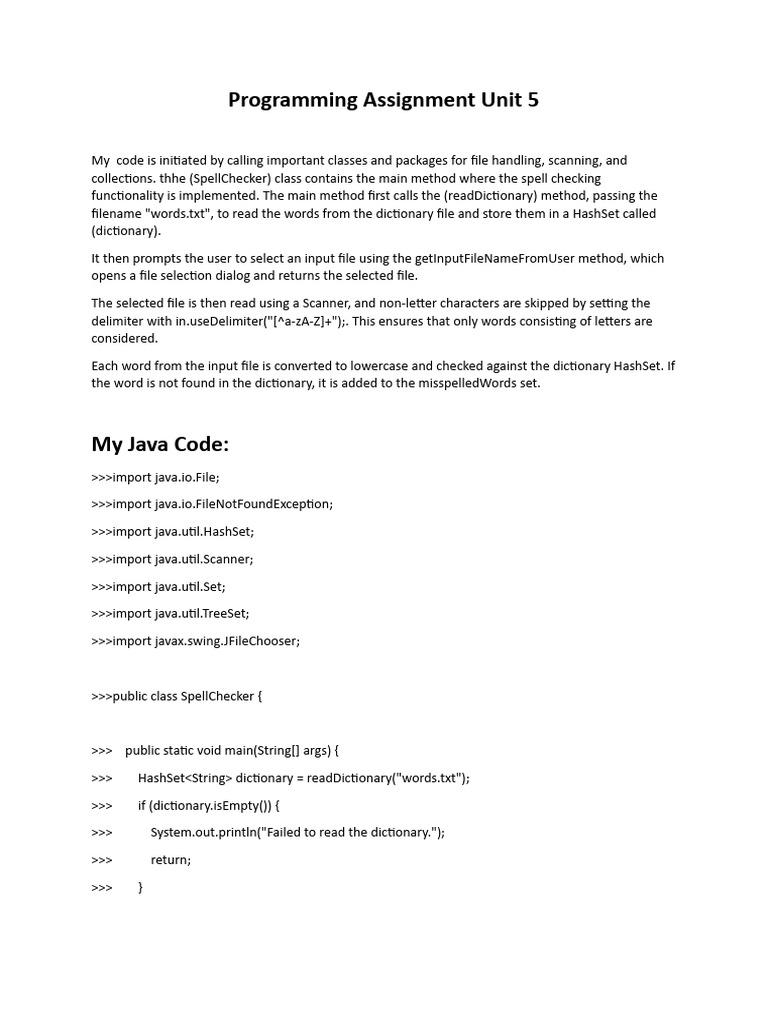 Programming Assignment Unit 5 Java Pdf String Computer Science Java Programming Language