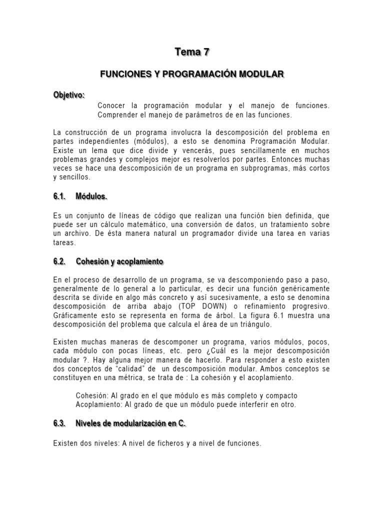 Programacion Modular | PDF | Programación de computadoras | C