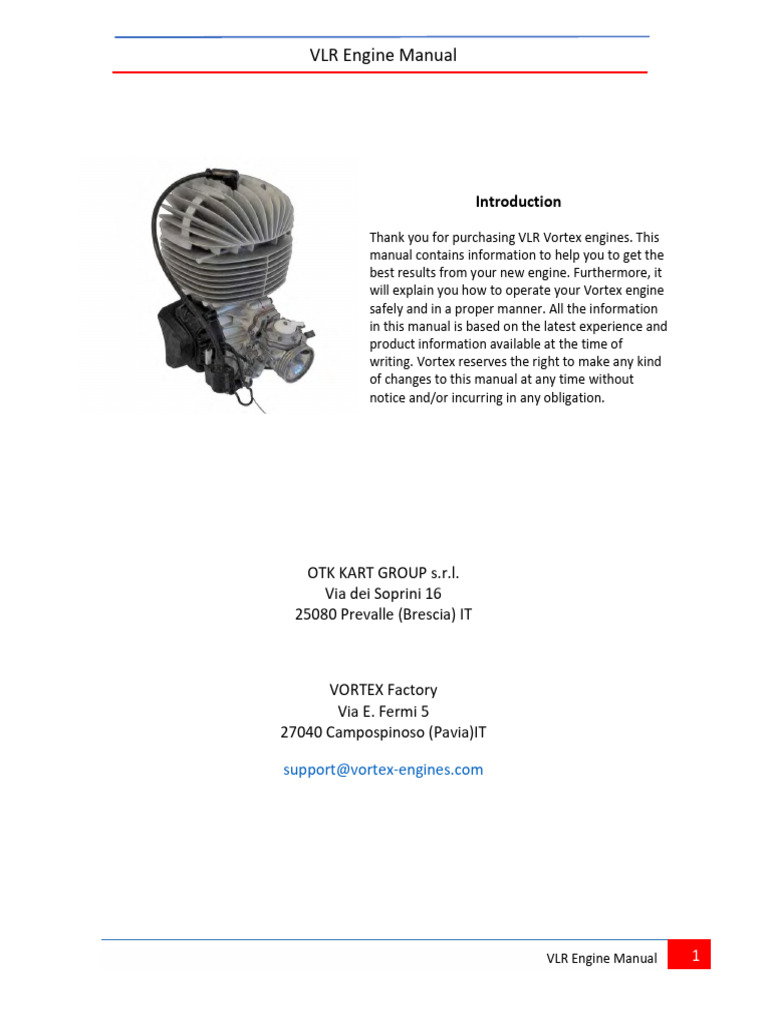 VLR Engine Manual | PDF | Carburetor | Piston
