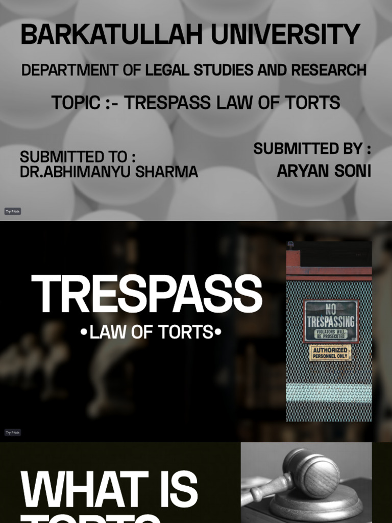 Trespass | PDF | Trespass | Tort