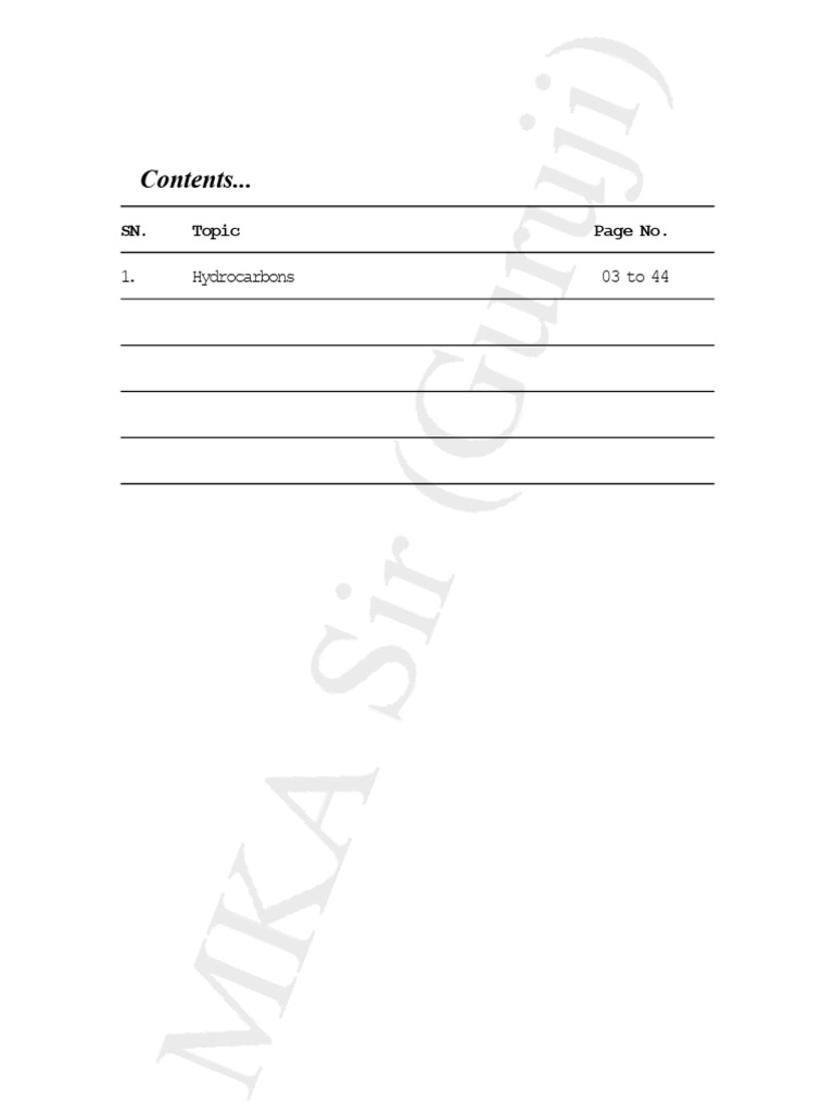 Hydrocarbons Jumbo Sheet by MKA Sir | PDF | Chlorine | Methyl Group