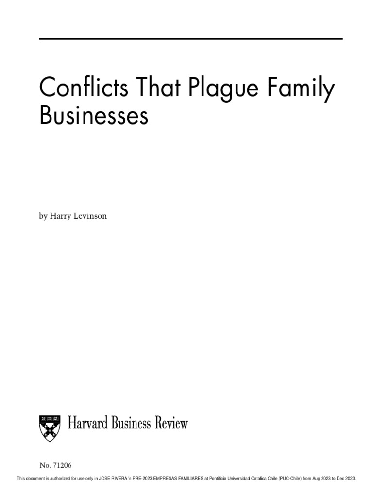 Conflicts That Plagues Family Businesses | PDF | Psychology ...