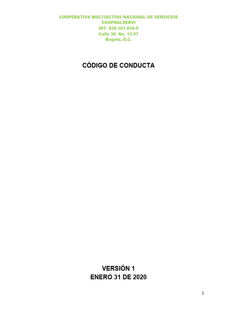 2 Codigo de Conducta | PDF | Auditoría | Cooperativa