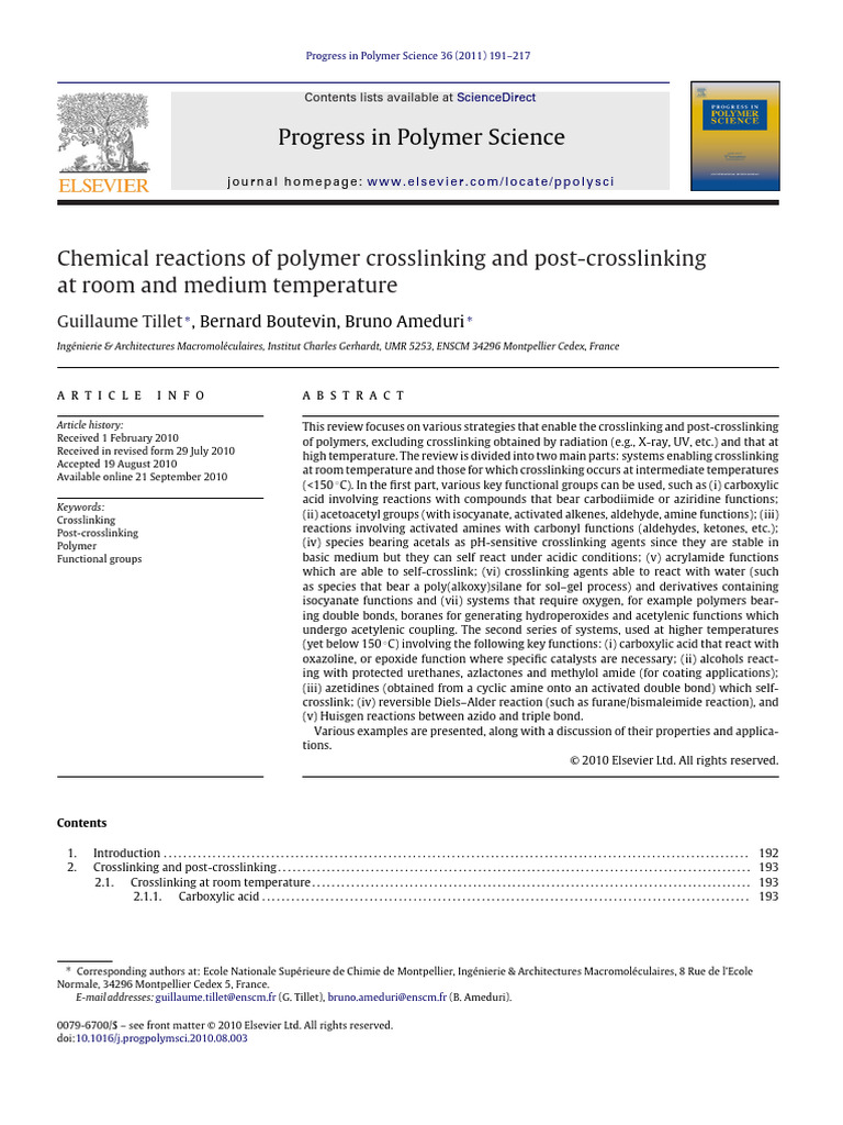 Polymer Crosslinking Strategies Review | PDF | Amine | Epoxy