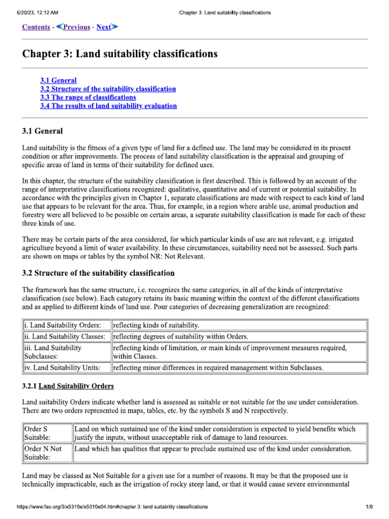 Land Suitability Classifications | PDF