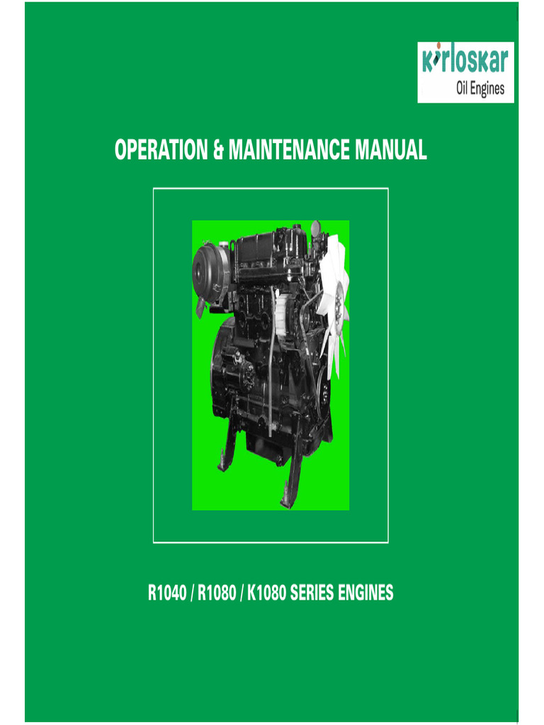 Operation & Maintenance Manual: R1040 / R1080 / K1080 SERIES ENGINES ...
