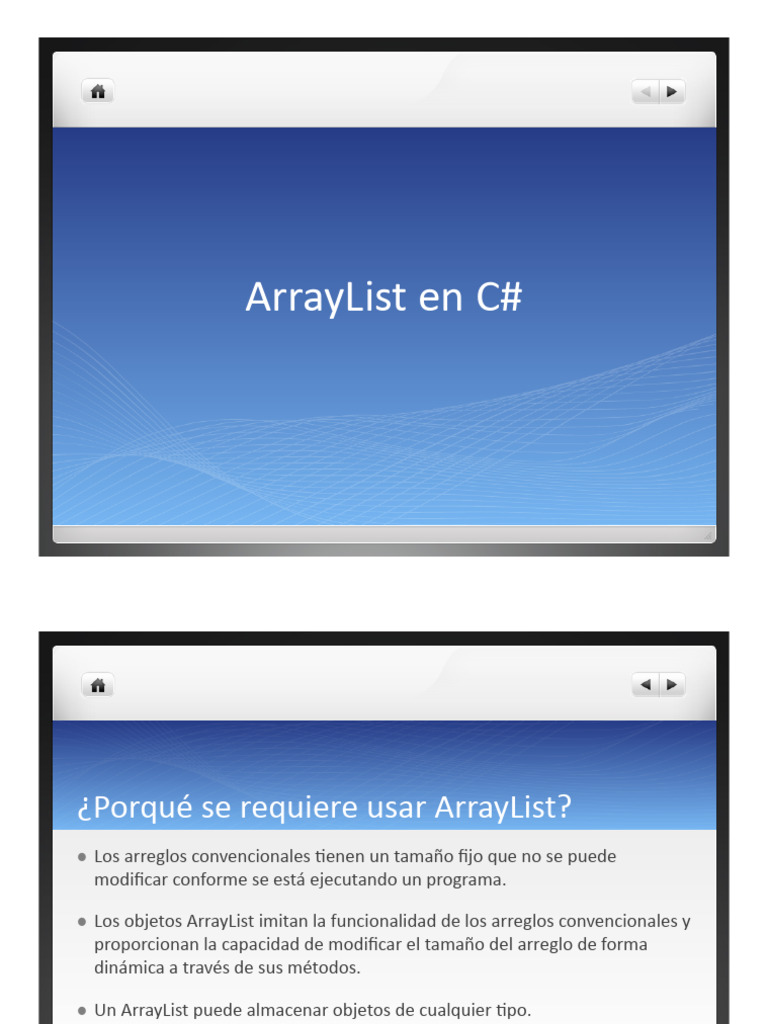 T1 - 07 - Arraylist en C# | PDF | C Sharp (lenguaje de programación) | Programación de computadoras