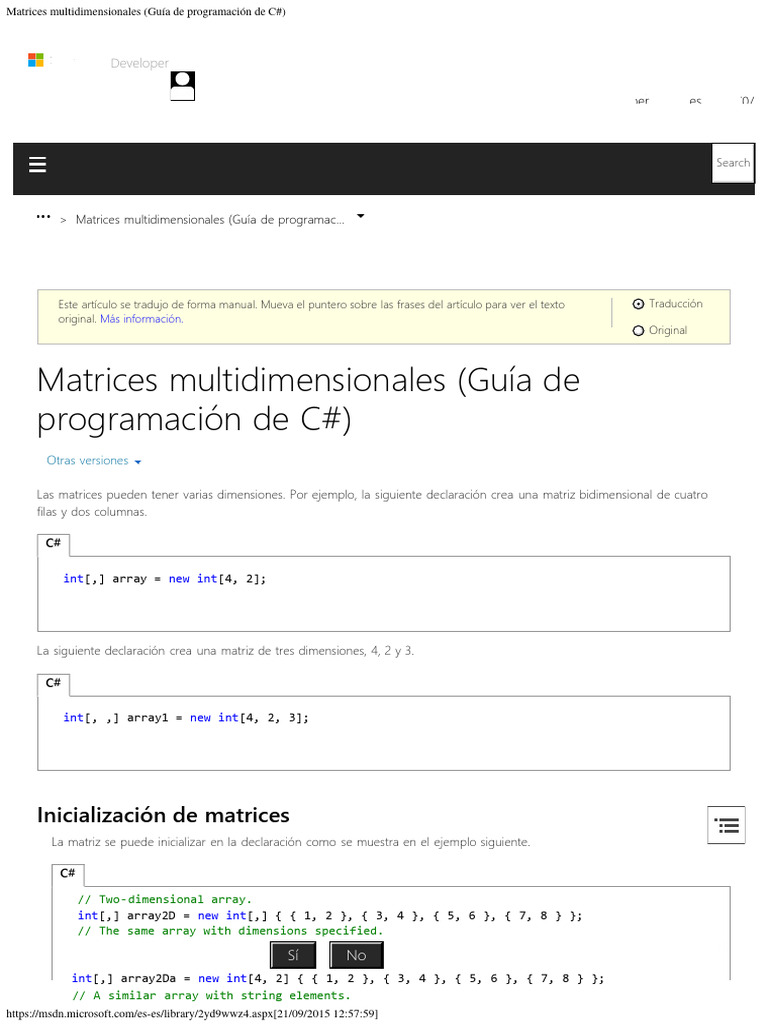 T1 - 04 - Matrices Multidimensionales en C# | PDF | C Sharp (lenguaje ...