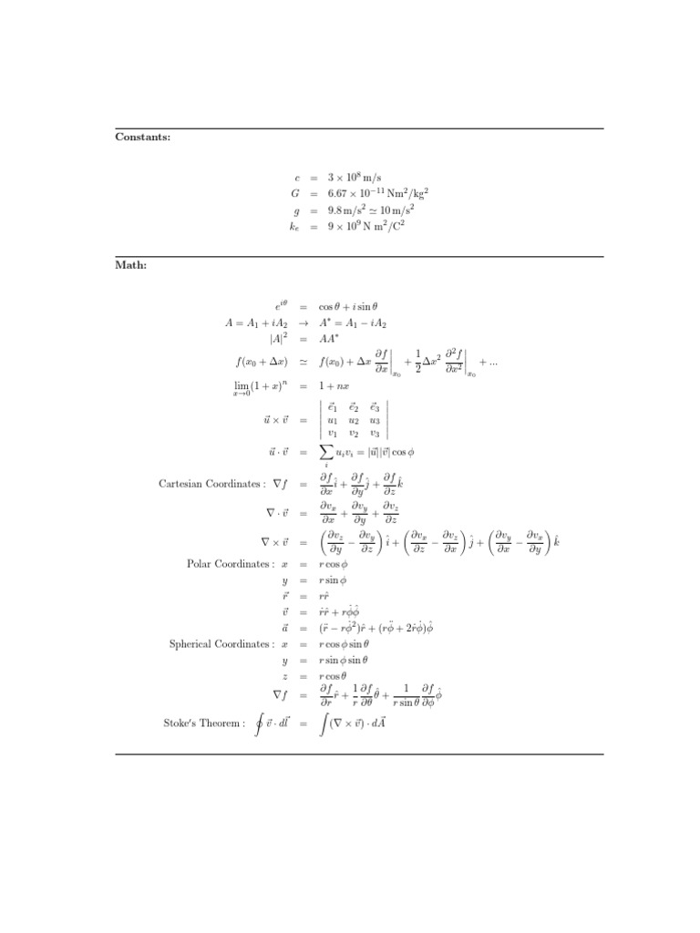 Classical Formulas | PDF | Euclidean Geometry | Applied And ...