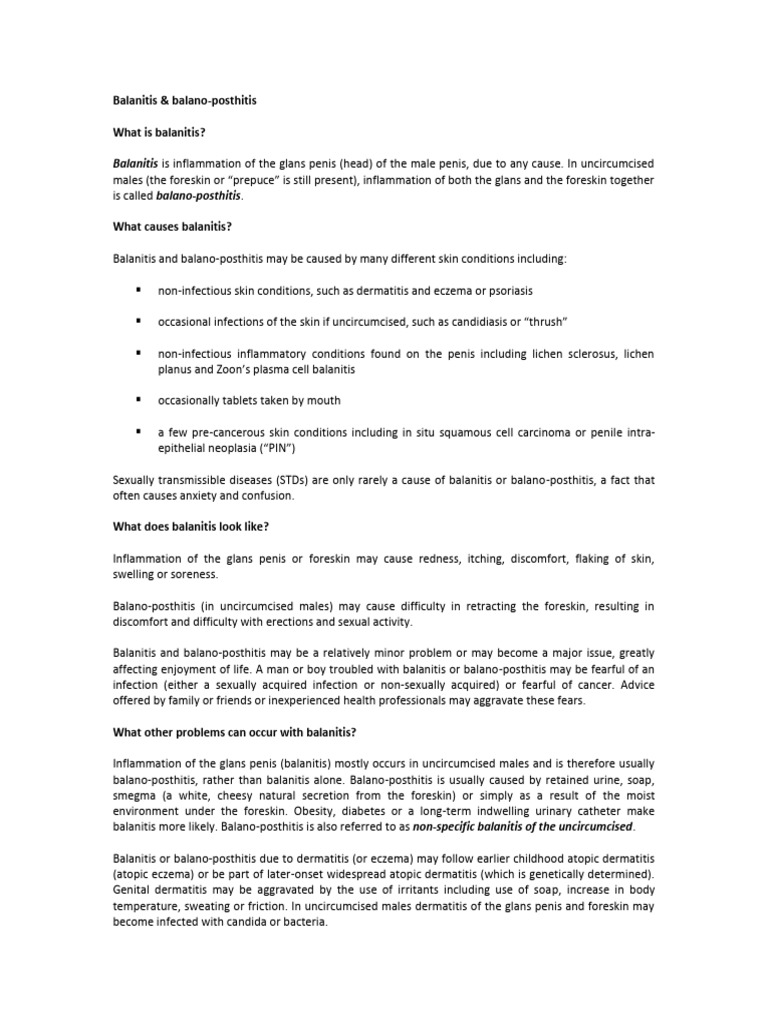 Balanitis Balano Posthitis | PDF | Dermatitis | Immunology