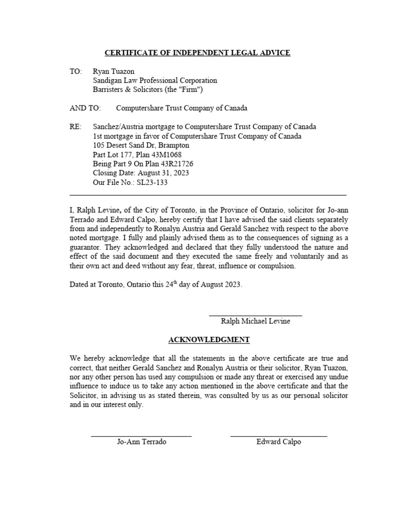 Certificate of ILA - Terrado | PDF