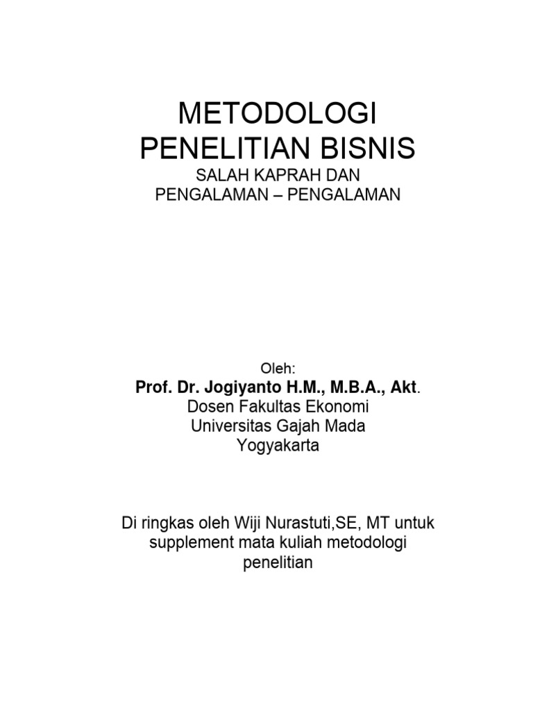 Jogiyanto 2007 | PDF