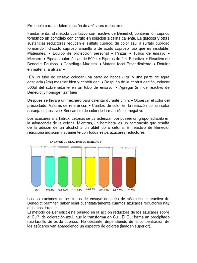 Azúcares Reductores en Heces | PDF