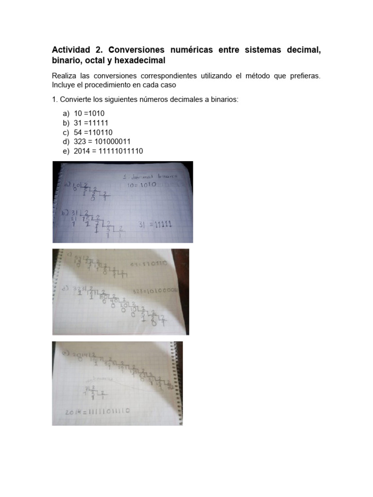 Actividad 2. Conversiones | PDF