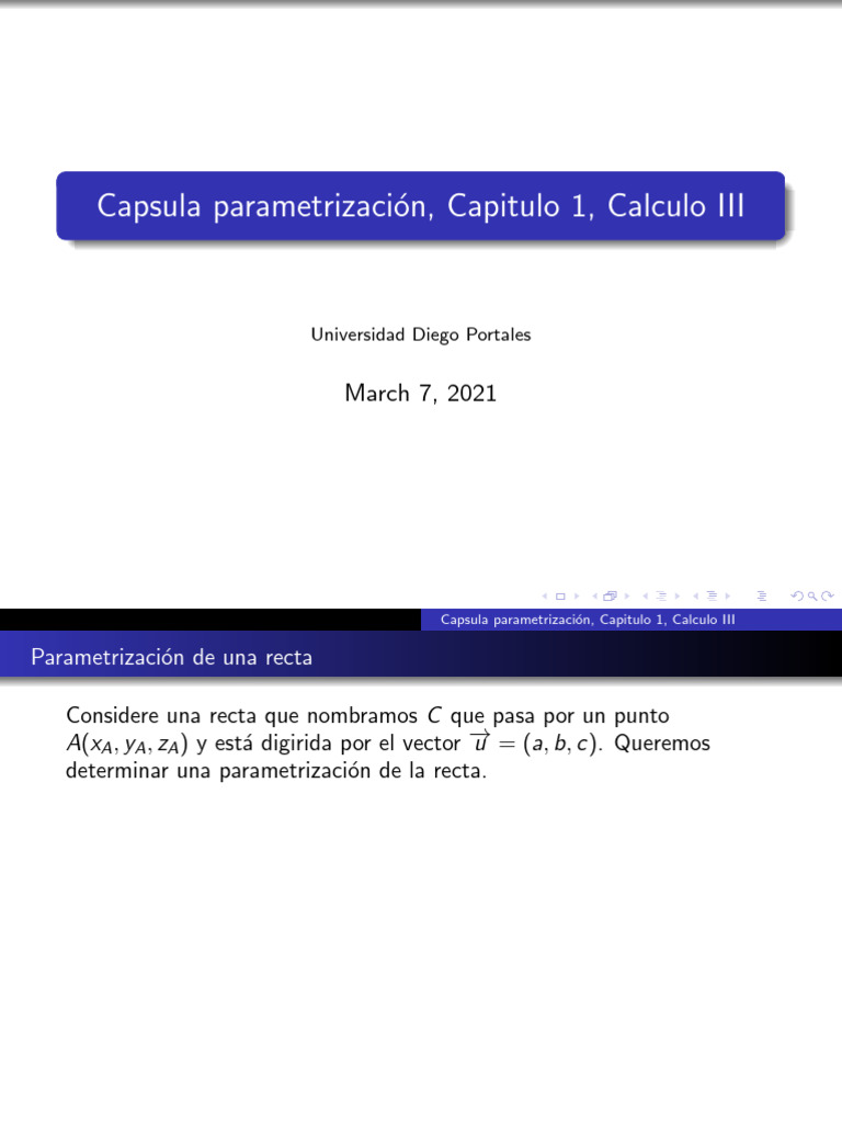 Capsula Parametrizacion | PDF | Curva | Ecuaciones