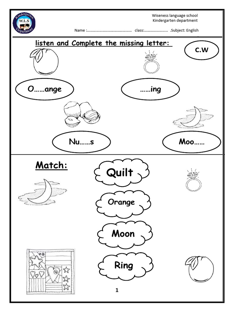 Revision Sheet English Second Term kg2 | PDF | General Fiction