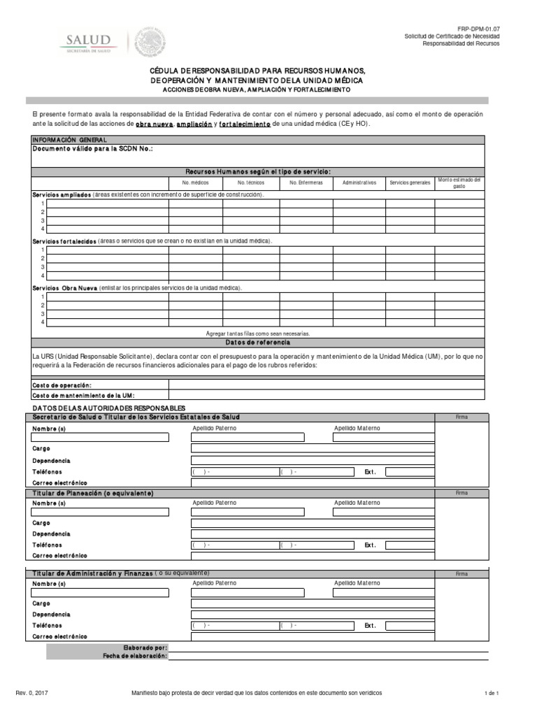 FRP-DPM-01.07 C Dula de Responsabilidad para Recursos Humanos Rev.0 | Descargar gratis PDF ...