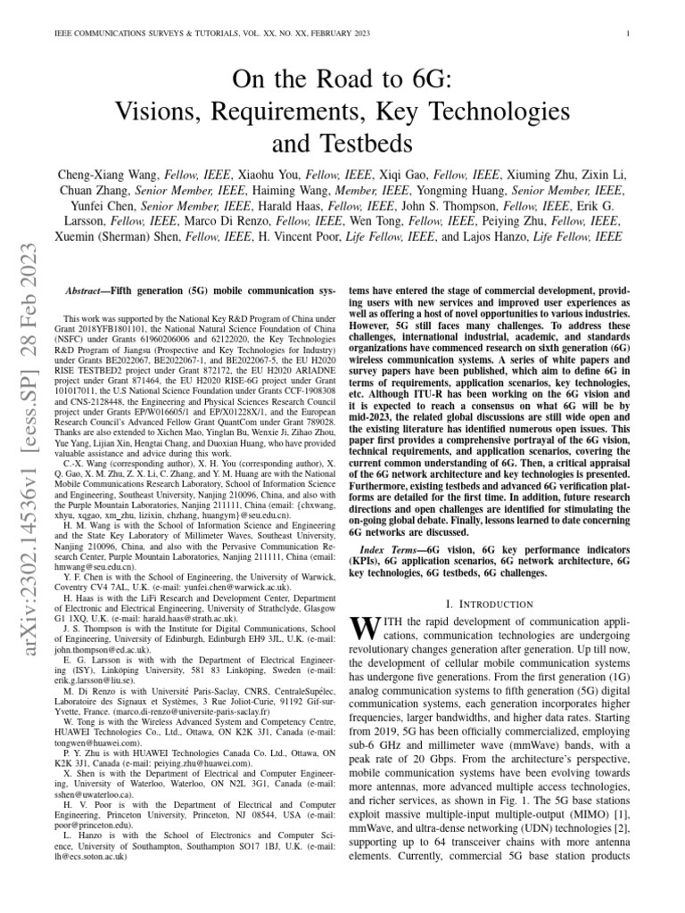 6G Vision: Requirements and Technologies | PDF | Electronics | Computing