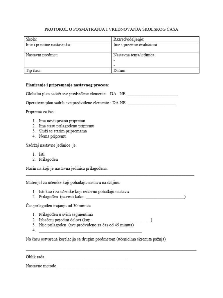 Obrazac-za-pracenje-skolskog-casa | PDF