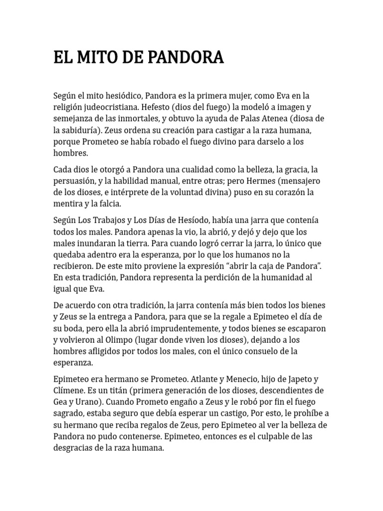 El Mito de Pandora | PDF