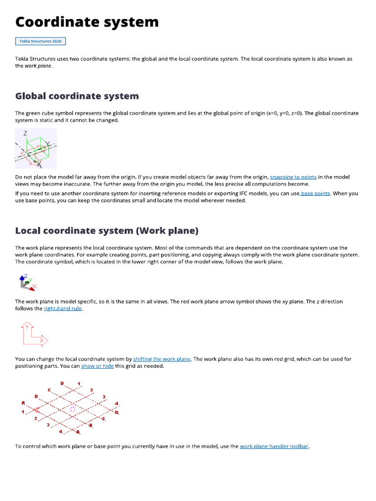 Coordinate System - Tekla User Assistance | PDF