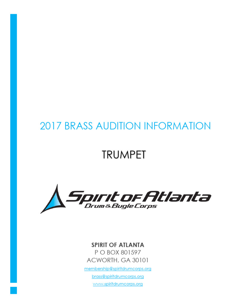 SOA 2017 Brass Audition Packet Trumpet 1 | PDF | Foot | Anatomical ...