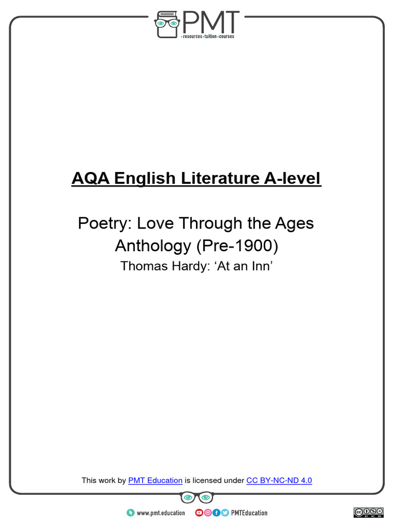 At An Inn - Thomas Hardy | PDF | Love | Irony