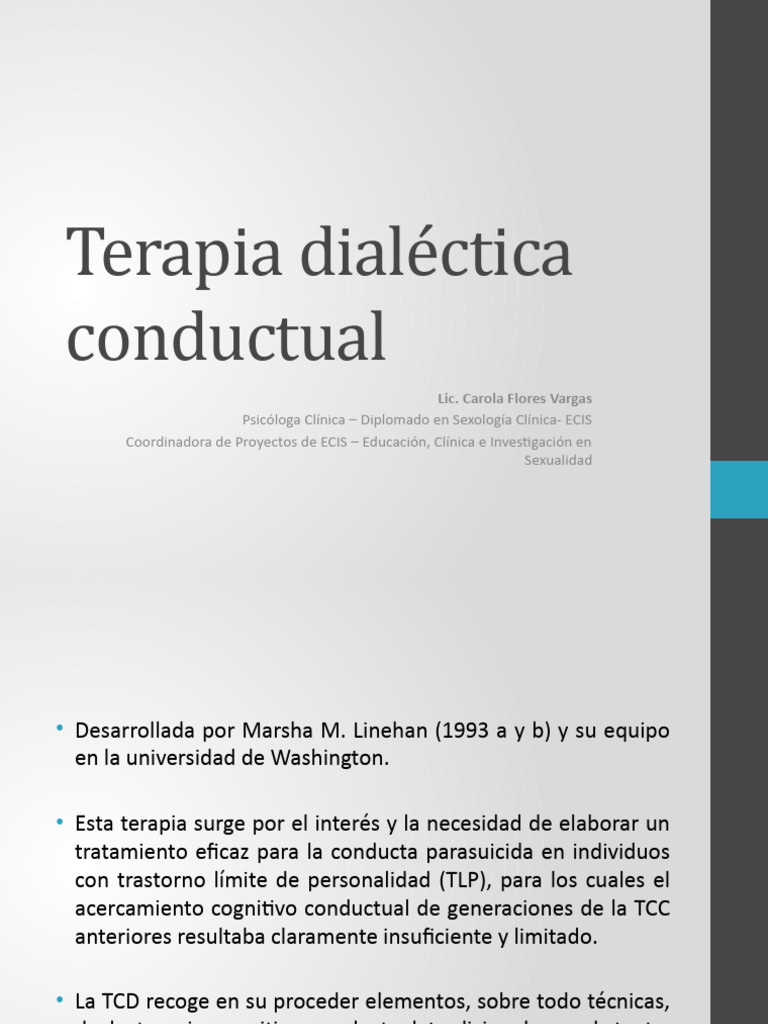 Dialectica Condutual | PDF | Trastorno límite de la personalidad | Las ...