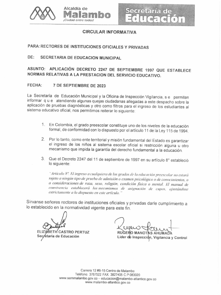 Circular Informativa | PDF