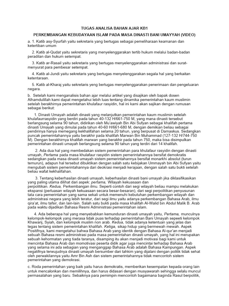 Analisa Bahan Ajar KB1 | PDF