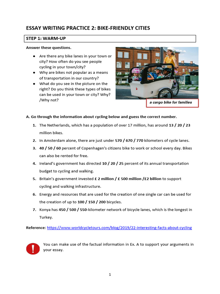 Essay Wr Pr 2_Bike-friendly Cities_Student Copy | PDF | Cycling ...