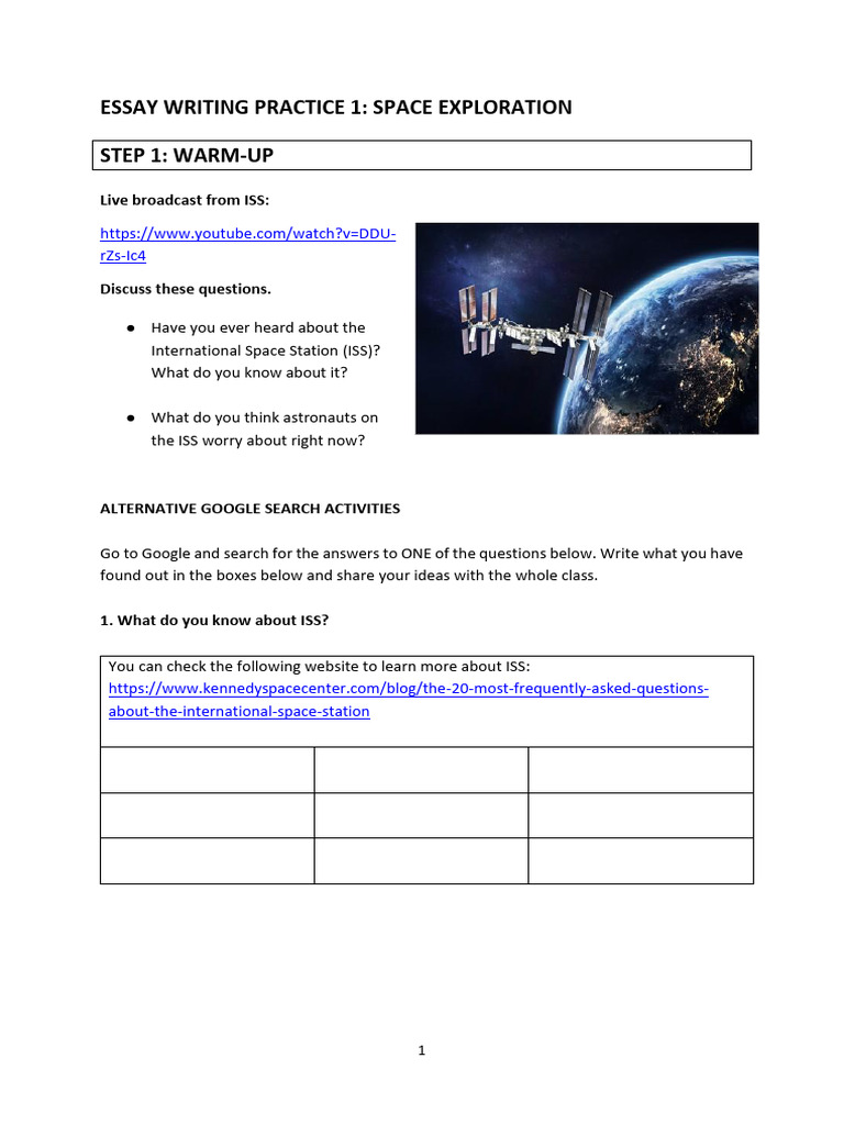 Essay WR PR 1 - Space Exploration - Student | PDF | Outer Space | Space ...