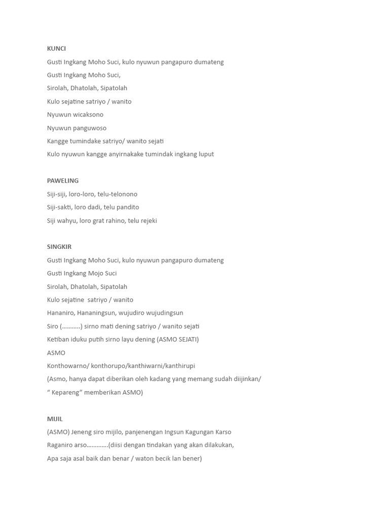 Kunci & Asmo Sejati | PDF