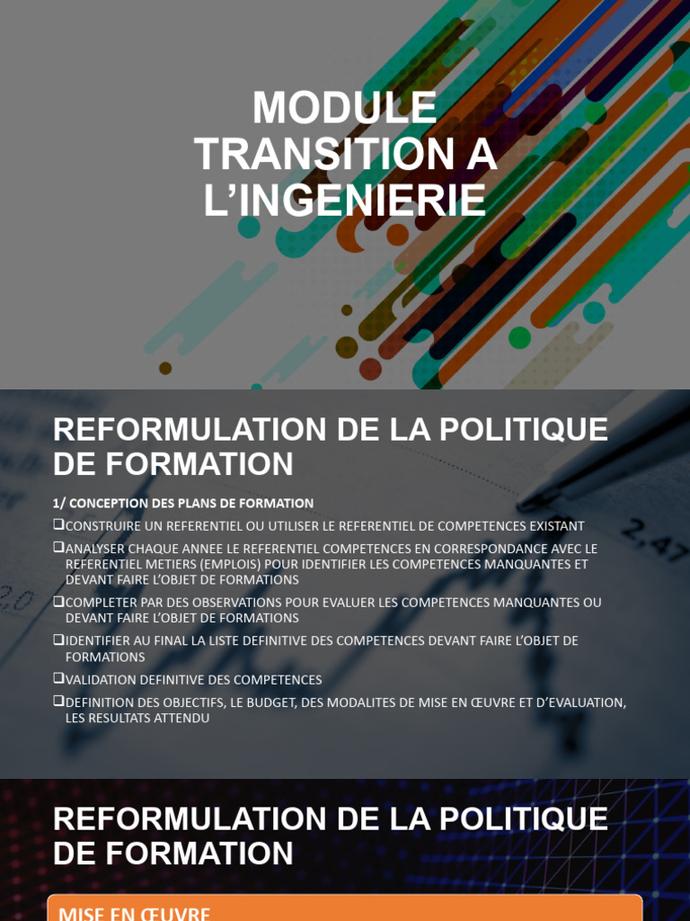 Module Transition Ingenierie Pdf Compétence Ressources Humaines