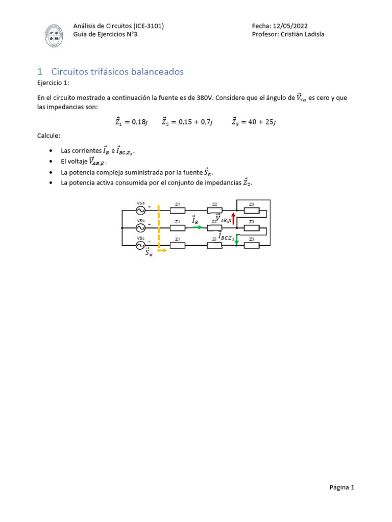 Análisis de Circuitos ICE-3101 - Guía N3 | PDF | Análisis de red (circuitos eléctricos) | voltaje