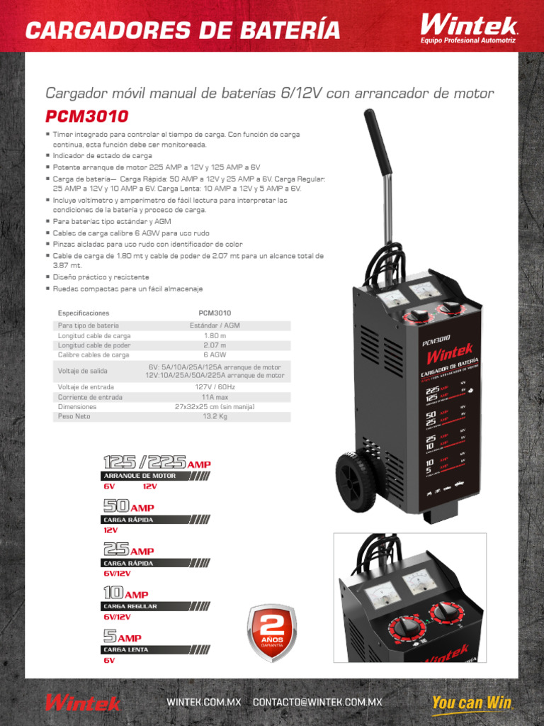 Catalogo Probadores y Cargadores Bateria TUNGAR | PDF | Cargador de batería | Ciencias fisicas