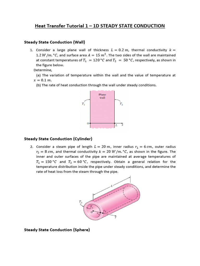 HT Tutorial 1 Questions | PDF | Thermal Insulation | Heat Transfer