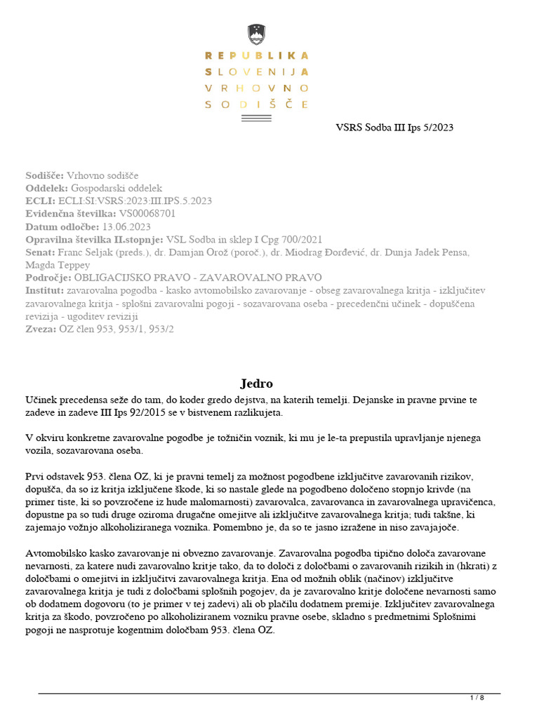 VSRS Sodba III Ips 5 2023-13.06.2023 | PDF
