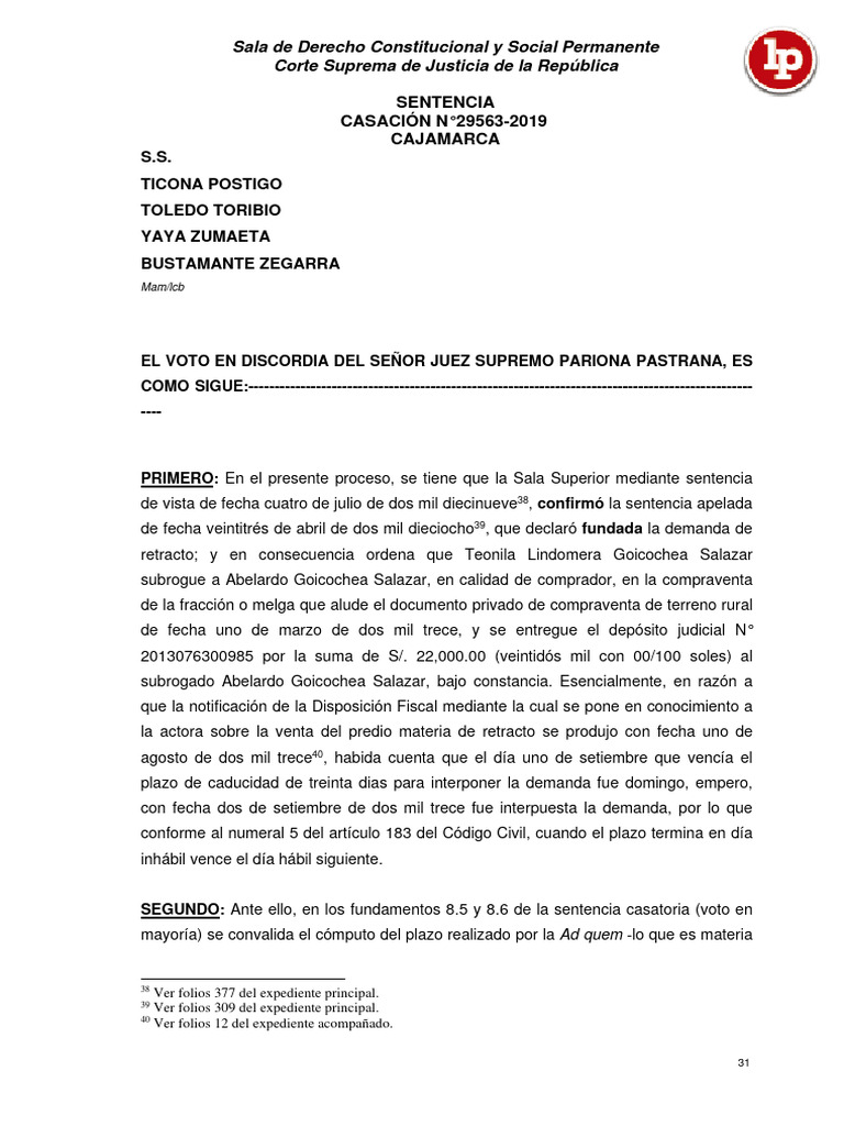 Casacion 29563 2019 Cajamarca LPDERECHO | PDF | Sentencia (ley ... Casacion 29563 2019 Cajamarca LPDERECHO | PDF | Sentencia (ley ...