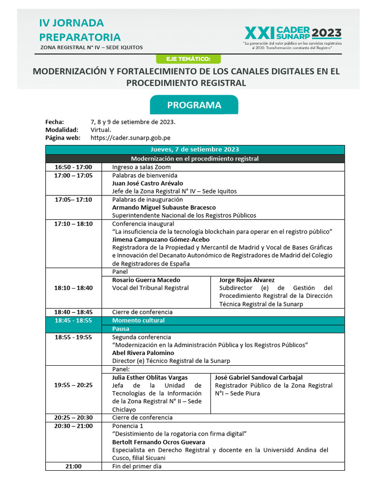 C23J4 Programa | PDF