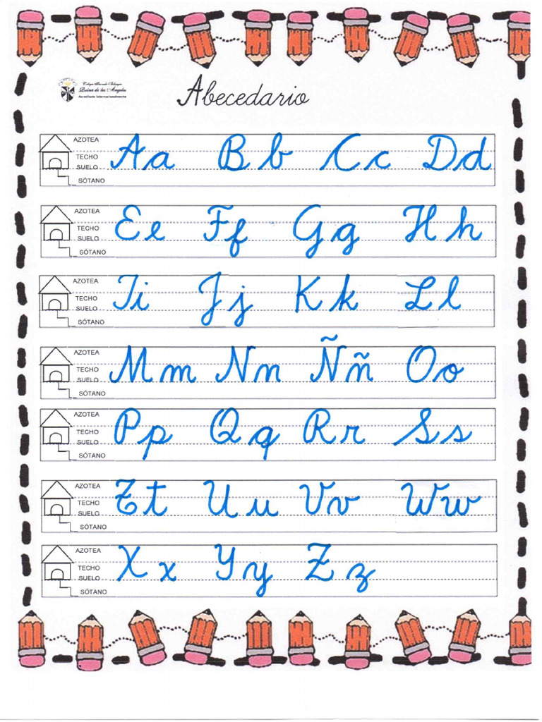 Abecedario en Letra Ligada | PDF | Hogar, jardinería y bricolaje | Arte