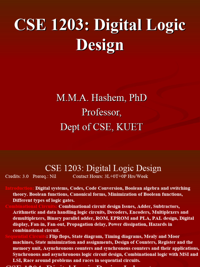 Digital Logic Design Overview | PDF | Digital Electronics | Logic Gate