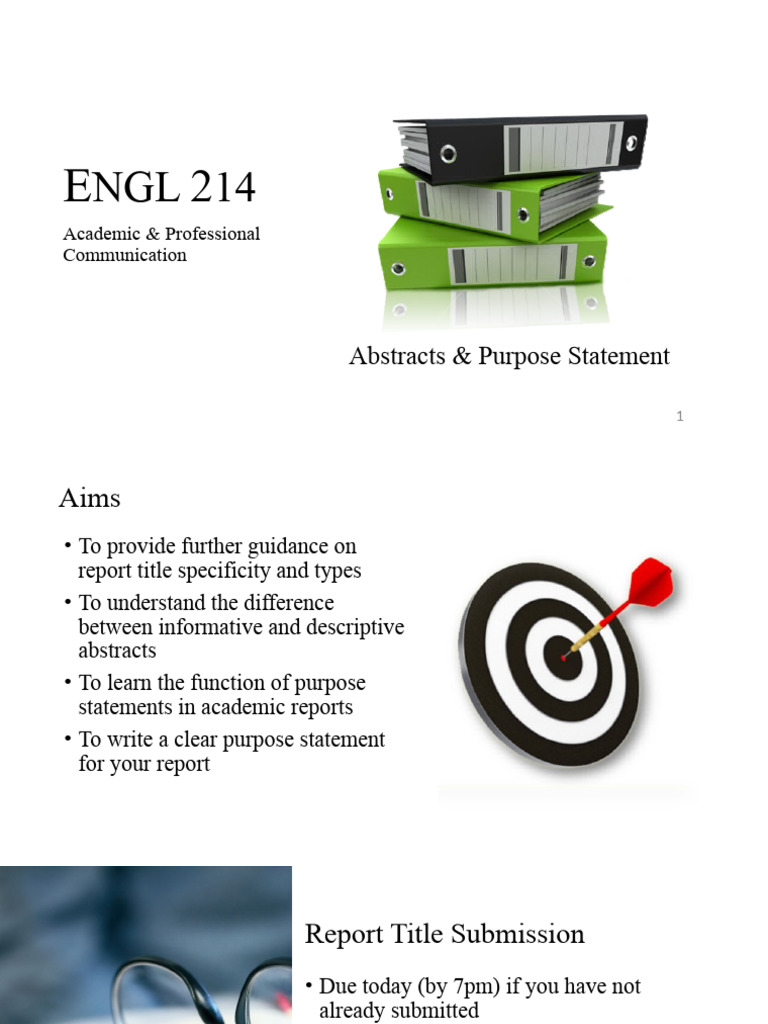 ENGL 214 Report Abstracts and Purpose Statements (E) | PDF | Abstract ... ENGL 214 Report Abstracts and Purpose Statements (E) | PDF | Abstract ...