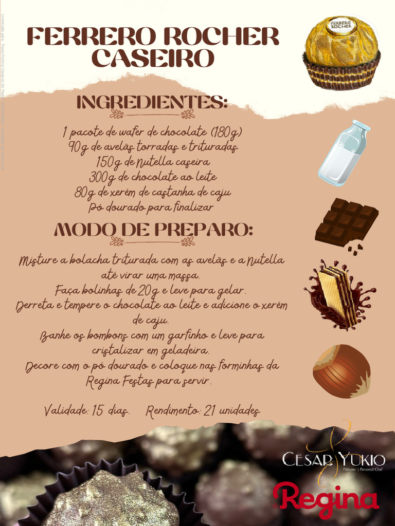 Ferrero Rocher Caseiro | PDF | Doçaria | Indústria alimentícia